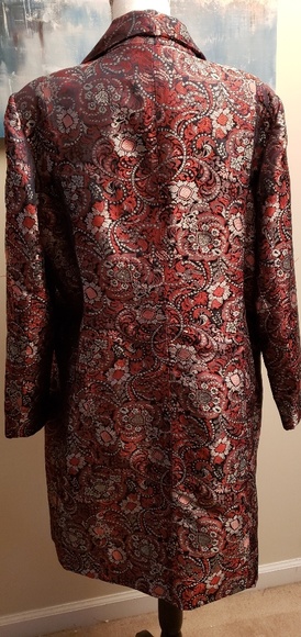 Dress Barn | Jackets & Coats | Dressbarn Long Jacket In Red Black And ...